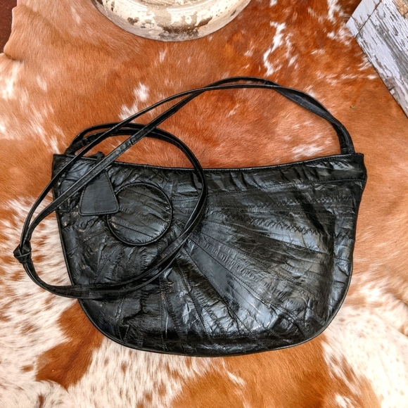 Elan | Bags | Vintage Elan Black Eel Skin Crossbody Bag 8s | Poshmark